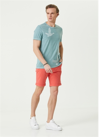 Beymen Club Erkek Slim Fit Nar Çiçeği Twill Şort Kırmızı 46 Beymen Club Erkek Slim Fit Nar Çiçeği Twill Şort Kırmızı 46