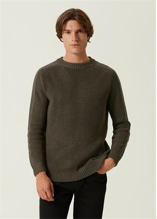 Network Erkek Slim Fit Gri Kazak XL EU