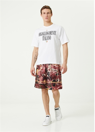 Dolce&Gabbana Erkek Bordo Beli Kordonlu Desenli İpek Bermuda 46 IT Dolce&Gabbana Erkek Bordo Beli Kordonlu Desenli İpek Bermuda 46 IT