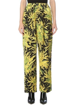 Balenciaga Kadın Sarı Siyah Desenli Pijama Pantolon 36 FR