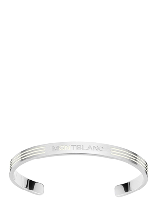 Montblanc Erkek Logo Detaylı Kelepçe Formlu Bilezik Gri EU Montblanc Erkek Logo Detaylı Kelepçe Formlu Bilezik Gri EU