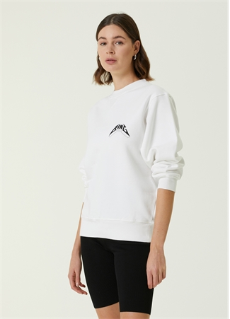 Anine Bing Kadın Ramona Beyaz Baskılı Sweatshirt S EU Anine Bing Kadın Ramona Beyaz Baskılı Sweatshirt S EU