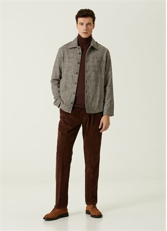 Lardini Erkek Bordo Çift Pilili Kadife Pantolon 50 IT