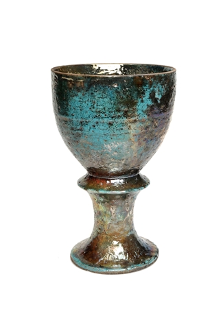 Atilla Çakır Mavi Desenli Kadeh Çok Renkli