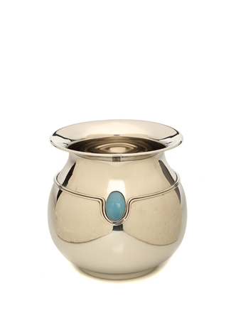 Luxuria Santa Fe Silver Mavi Onyx Taşlı Vazo Bej