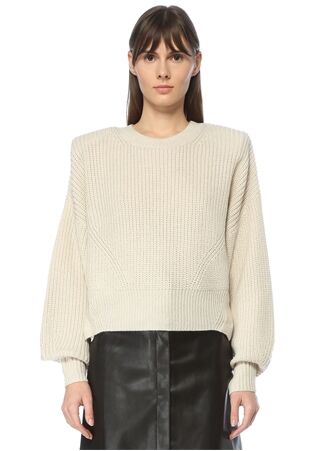 IRO Kadın Ekru Çizgi Dokulu Triko Bej M FR