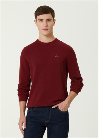 Gant Erkek Kırmızı Logo Nakışlı Kazak S EU