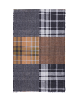 Begg&Co Erkek Colorblocked Ekose Desenli Kaşmir Atkı Gri EU Begg&Co Erkek Colorblocked Ekose Desenli Kaşmir Atkı Gri EU