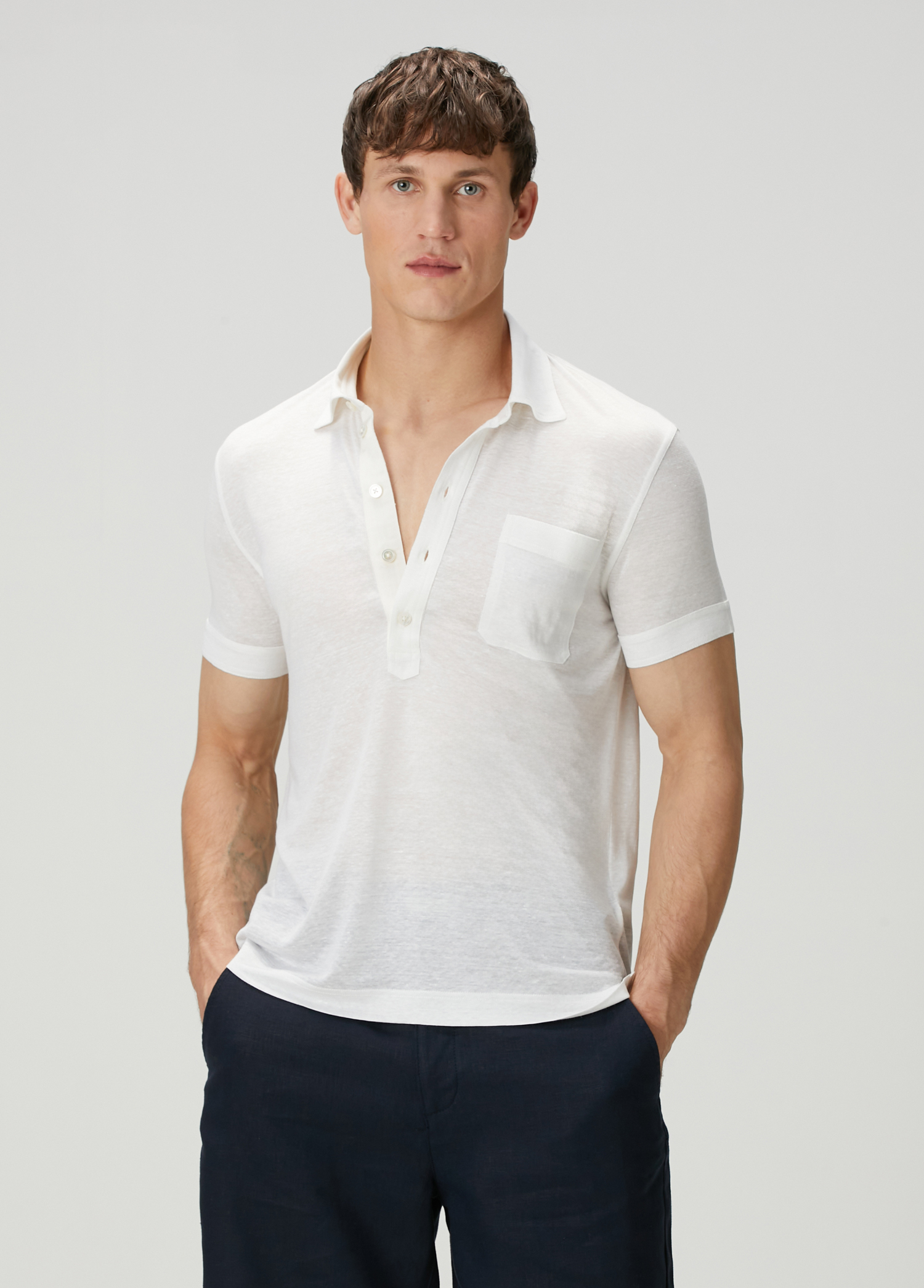 Tom Ford Beyaz Erkek Beyaz Polo Yaka İpek T-shirt 1741134 | Beymen