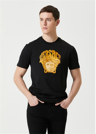 Versace Erkek Siyah Medusa Baskılı Basic T-shirt S EU Versace Erkek Siyah Medusa Baskılı Basic T-shirt S EU