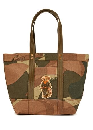 Polo Ralph Lauren Kadın Kahverengi Haki Ayıcık Desenli Alışveriş EU