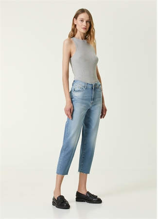 7 For All Mankind Kadın Malia Straight Fit Mavi Jean Pantolon 24 US 7 For All Mankind Kadın Malia Straight Fit Mavi Jean Pantolon 24 US