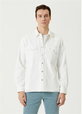 Network Erkek Comfort Fit Ekru Denim Gömlek Bej L EU Network Erkek Comfort Fit Ekru Denim Gömlek Bej L EU