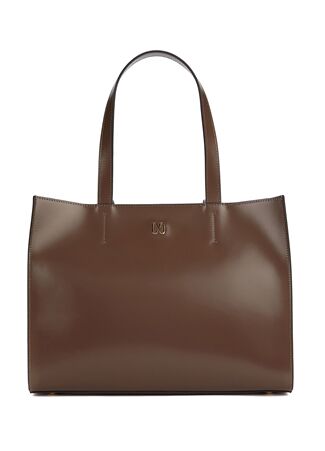 Network Kadın Vizon Deri Omuz Çantası Bej EU