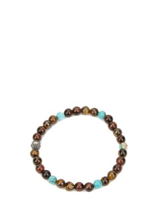 Network Erkek Kahverengi Doğal Taşlı Bileklik Eu