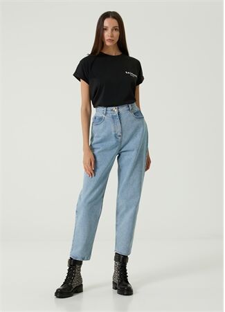 Balmain Kadın Mavi Jean Pantolon 36 FR