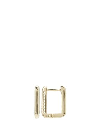 Collection Kadın Kare Formlu İşlemeli Altın Rengi Küpe EU