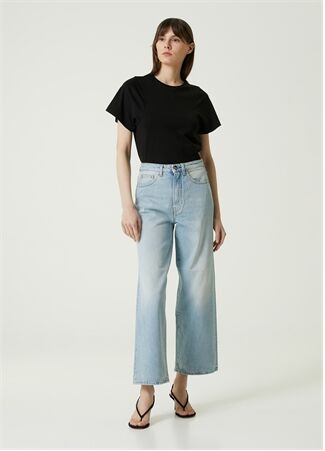 Toteme Kadın Yüksek Bel Bol Paça Jean Pantolon Mavi 26 US Toteme Kadın Yüksek Bel Bol Paça Jean Pantolon Mavi 26 US