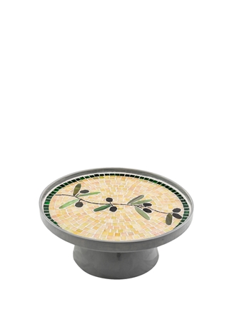 Bceramics Cam Mozaik Desenli Ayaklı Stand Gri Bceramics Cam Mozaik Desenli Ayaklı Stand Gri