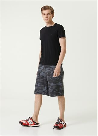Balenciaga Erkek Gri Yüksek Bel Kamuflaj Desenli Bermuda 30 US