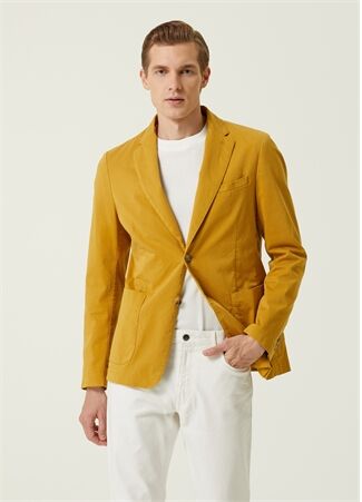 Pal Zileri Erkek Hardal Kelebek Yaka Ceket Sarı 48 IT