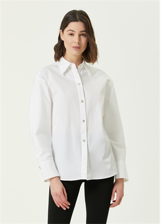 Vince Kadın Beyaz Büzgü Detaylı Gömlek S EU
