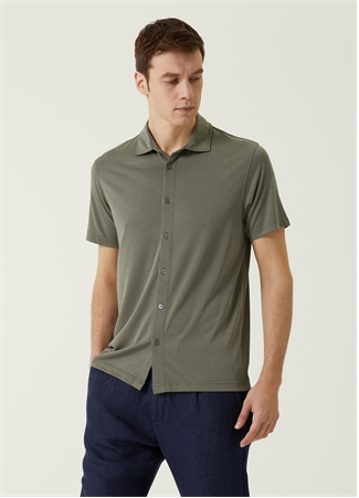 Beymen Collection Erkek Cool Touch Haki Polo Yaka Gömlek S EU