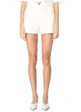 Valentino Kadın Beyaz Logo Detaylı Şort 44 IT