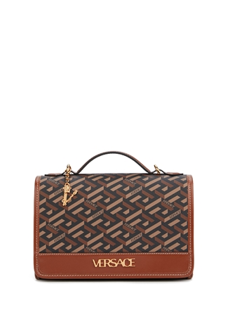 Versace Kadın Taba Logo Baskılı Omuz Çantası Turuncu EU Versace Kadın Taba Logo Baskılı Omuz Çantası Turuncu EU