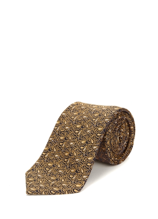 Zegna Erkek Lacivert Gold Etnik Desenli İpek Kravat EU Zegna Erkek Lacivert Gold Etnik Desenli İpek Kravat EU