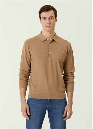 Scotch & Soda Erkek Camel Polo Yaka Cepli Kazak Bej S EU Scotch & Soda Erkek Camel Polo Yaka Cepli Kazak Bej S EU