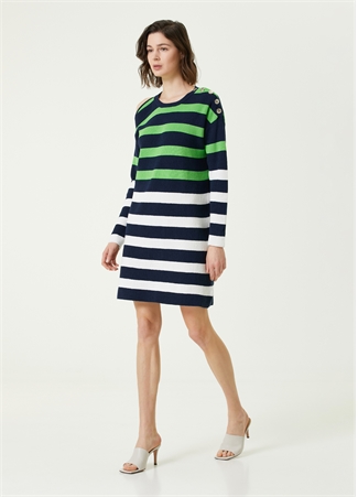 Beymen Collection Kadın Yeşil Tek Omzu Açık Çizgili Mini Triko Elbise S EU Beymen Collection Kadın Yeşil Tek Omzu Açık Çizgili Mini Triko Elbise S EU