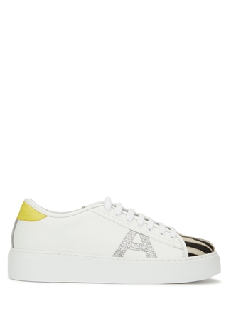 Academia Kadın Beyaz Desen Detaylı Deri Sneaker 36.5 Academia Kadın Beyaz Desen Detaylı Deri Sneaker 36.5