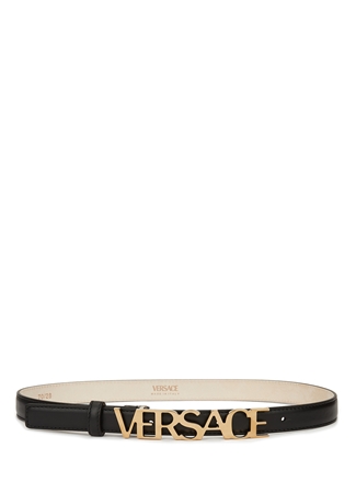 Versace Kadın Siyah Logolu Deri Kemer 75 EU Versace Kadın Siyah Logolu Deri Kemer 75 EU