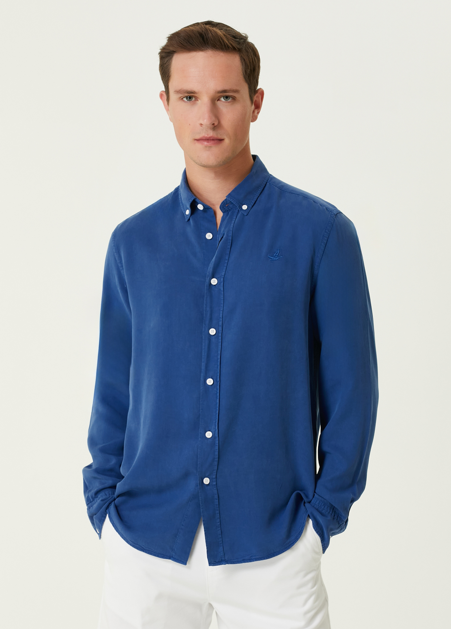 Beymen Club - Comfort Fit Blue Lyocell Shirt - Blue