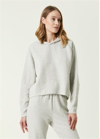 American Vintage Kadın Gri Kapüşonlu Sweatshirt XS/S EU