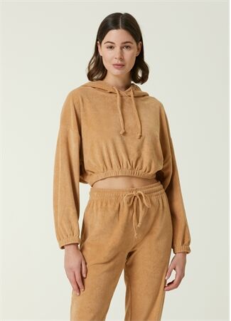 Sandshaped Kadın Camel Terry Kapüşonlu Sweatshirt Kahverengi S EU