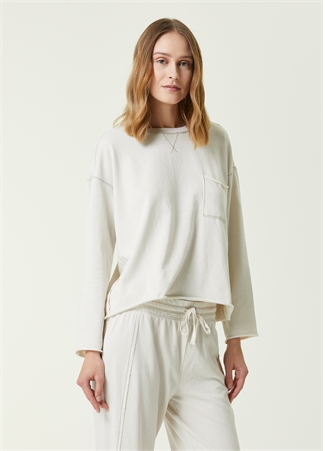 Splendid Kadın Beyaz Cep Detaylı Sweatshirt XS EU Splendid Kadın Beyaz Cep Detaylı Sweatshirt XS EU