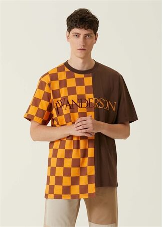 Jw Anderson Erkek Turuncu Dama Desenli Logolu T-shirt S EU Jw Anderson Erkek Turuncu Dama Desenli Logolu T-shirt S EU