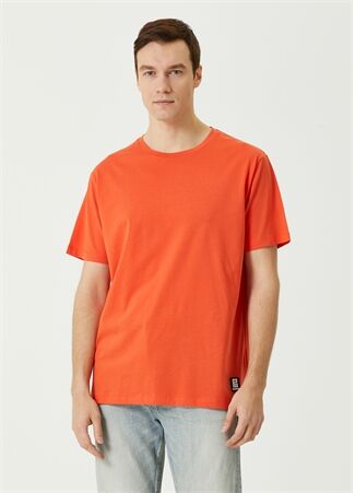 Balmain Erkek Turuncu Logo Detaylı T-shirt M EU