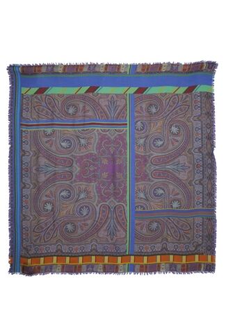 Etro Kadın Lila Etnik Desenli Şal Mor EU