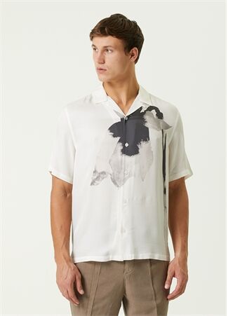 Allsaints Erkek Wilted Lilium Beyaz Desenli Gömlek S EU
