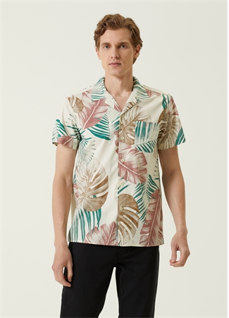 Deus Ex Machina Erkek Bej Kamp Yaka Yaprak Desenli Kısa Kollu Gömlek S EU Deus Ex Machina Erkek Bej Kamp Yaka Yaprak Desenli Kısa Kollu Gömlek S EU