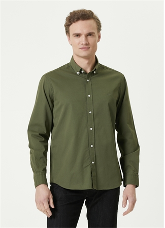 Beymen Club Erkek Comfort Fit Haki Düğmeli Yaka Gömlek S EU Beymen Club Erkek Comfort Fit Haki Düğmeli Yaka Gömlek S EU