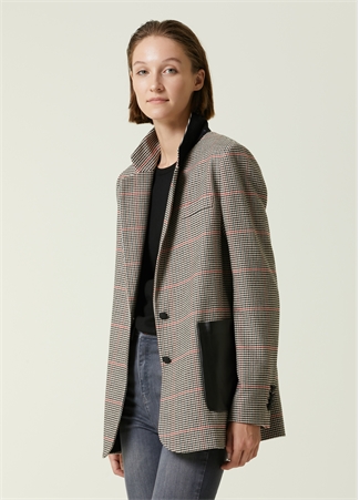 Beymen Collection Kadın Kazayağı Desenli Deri Cep Detaylı Ceket Kahverengi 42 Beymen Collection Kadın Kazayağı Desenli Deri Cep Detaylı Ceket Kahverengi 42