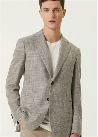 Pal Zileri Erkek Gri Kelebek Yaka Yün Ceket 50 IT Pal Zileri Erkek Gri Kelebek Yaka Yün Ceket 50 IT