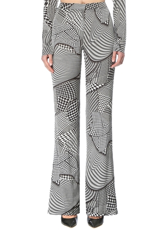 Cup of Stars Kadın Anya Siyah Beyaz Bol Paça Pantolon 34 EU