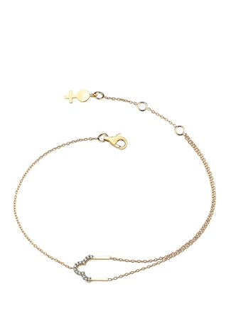 Her Story Kadın Round Trefoil Altın Rengi Bileklik EU