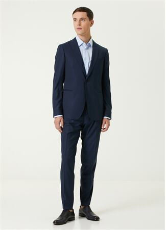 Palzileri Lab Erkek Mavi Kelebek Yaka Yün Takım Elbise 50 IT