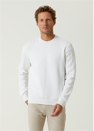 Zegna Erkek Beyaz Logo Detaylı Sweatshirt M EU Zegna Erkek Beyaz Logo Detaylı Sweatshirt M EU